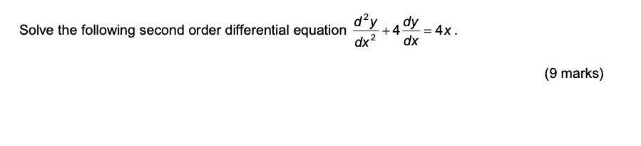 Solved day Solve the following second order differential | Chegg.com