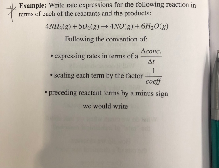 Solved Example: Write rate expressions for the following | Chegg.com