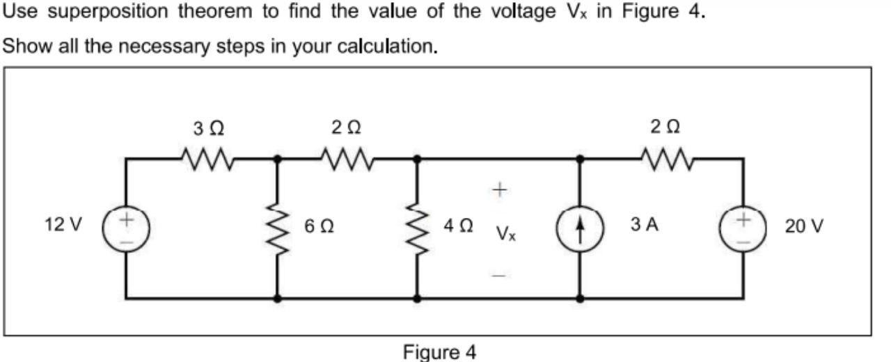 Solved Use superposition theorem to find the value of the | Chegg.com