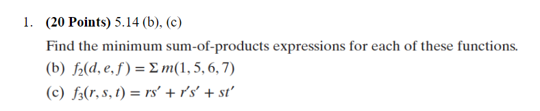 Solved 1. (20 Points) 5.14 (b), (c) Find the minimum | Chegg.com