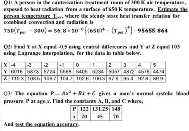 Solved Q1/ A person in the cauterization treatment room of | Chegg.com