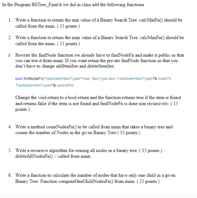 Solved == BSTree_Final.h== #include #include | Chegg.com