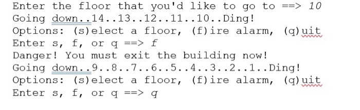 Solved Elevator Control Write a program that mimics the | Chegg.com