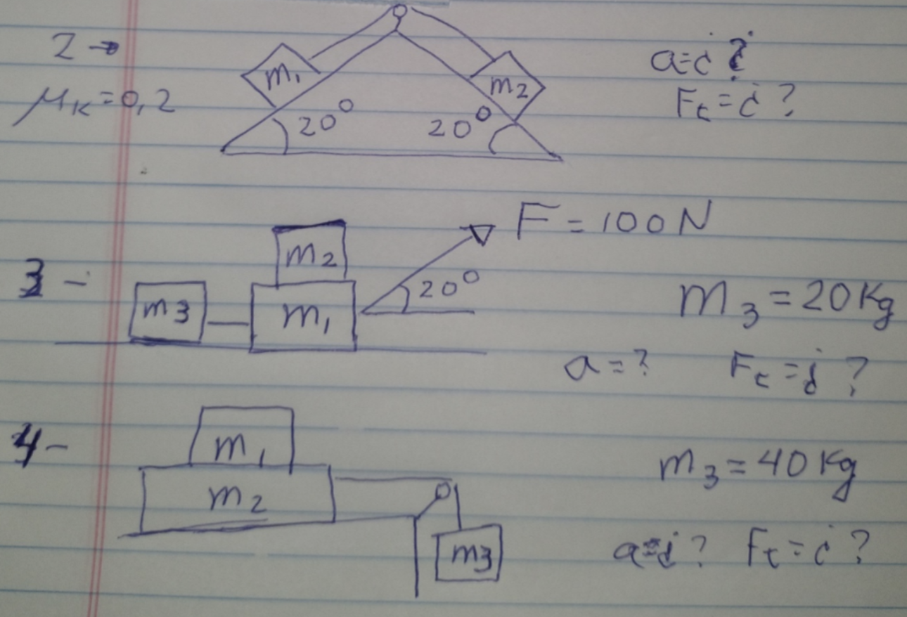 Solved M1 = 10kg M2 = 15kg For #3, M3 = 20kg For #4, M4 = | Chegg.com
