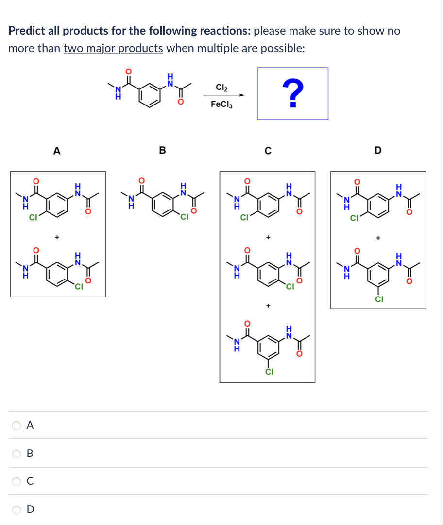 Solved Predict all products for the following reactions: | Chegg.com