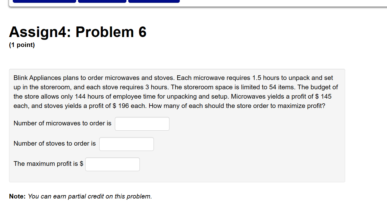 Solved Blink Appliances plans to order microwaves and | Chegg.com