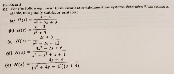 Solved 32 + 3 Problem 2 8.1. For the following lincar | Chegg.com Solved 32 + 3 Problem 2 8.1. For the following lincar | Chegg.com