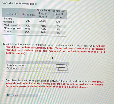 Solved Consider the following table: b. Calculate the values | Chegg.com