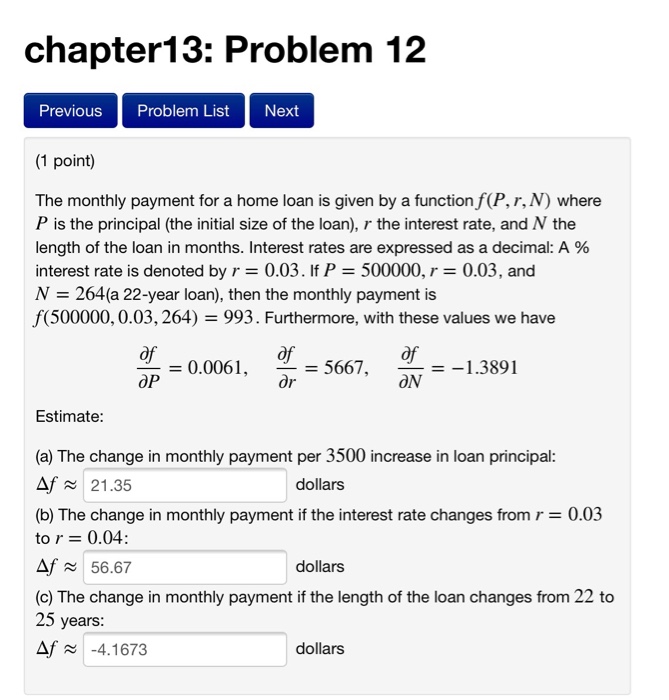 Solved chapter13: Problem 12 Previous Problem List Next (1 | Chegg.com