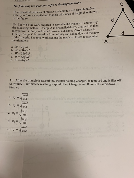Solved The following two questions refer to the diagram | Chegg.com