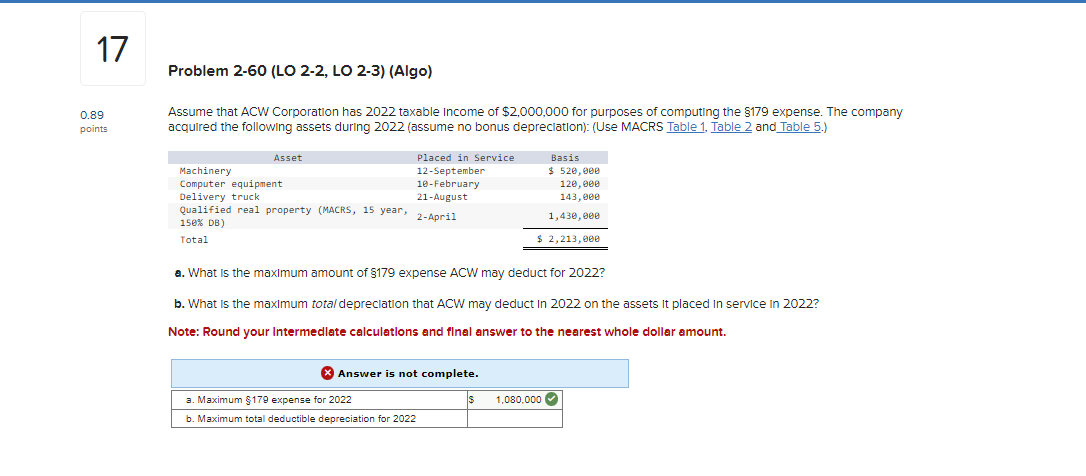 Solved Problem 2-60 (LO 2-2, LO 2-3) (Algo) Assume that ACW | Chegg.com Solved Problem 2-60 (LO 2-2, LO 2-3) (Algo) Assume that ACW | Chegg.com