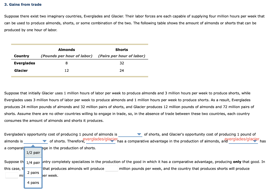 Solved 3. Gains from trade Suppose there exist two imaginary | Chegg.com