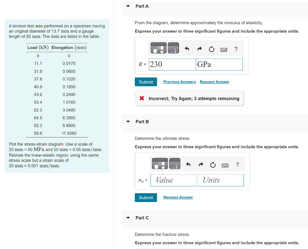 Solved From the diagram, determine approximately the modulus | Chegg.com