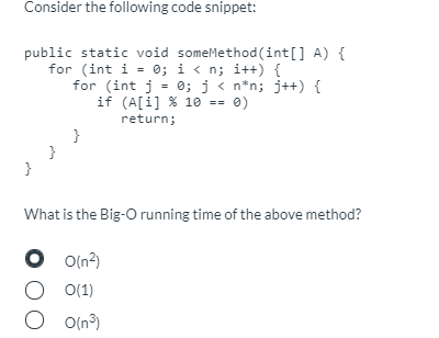 Solved Consider the following code snippet: public static | Chegg.com