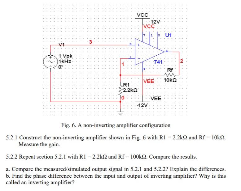 Solved VCC 12V vec 1 5 U1 7 3 V1 1 Vpk 1kHz 0 1 -741 N. Rf | Chegg.com