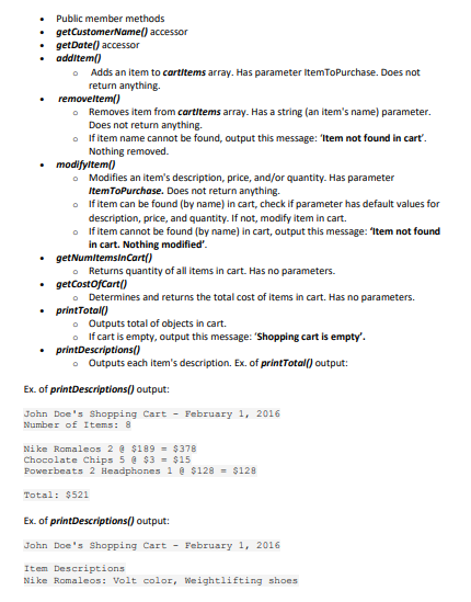 Solved This program extends an "Online shopping cart" | Chegg.com