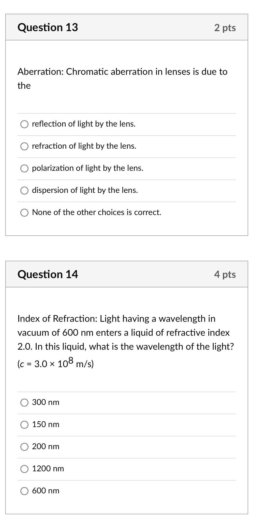 Solved Aberration: Chromatic aberration in lenses is due to | Chegg.com