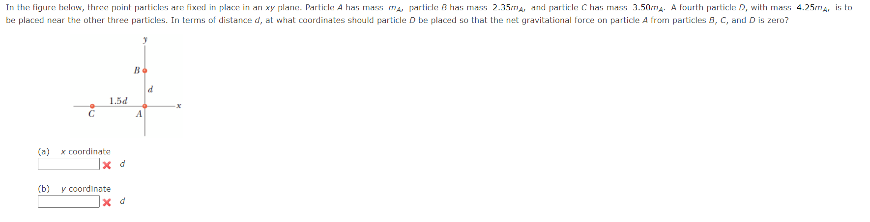 Solved (a) x coordinate ×d (b) y coordinate ×d | Chegg.com