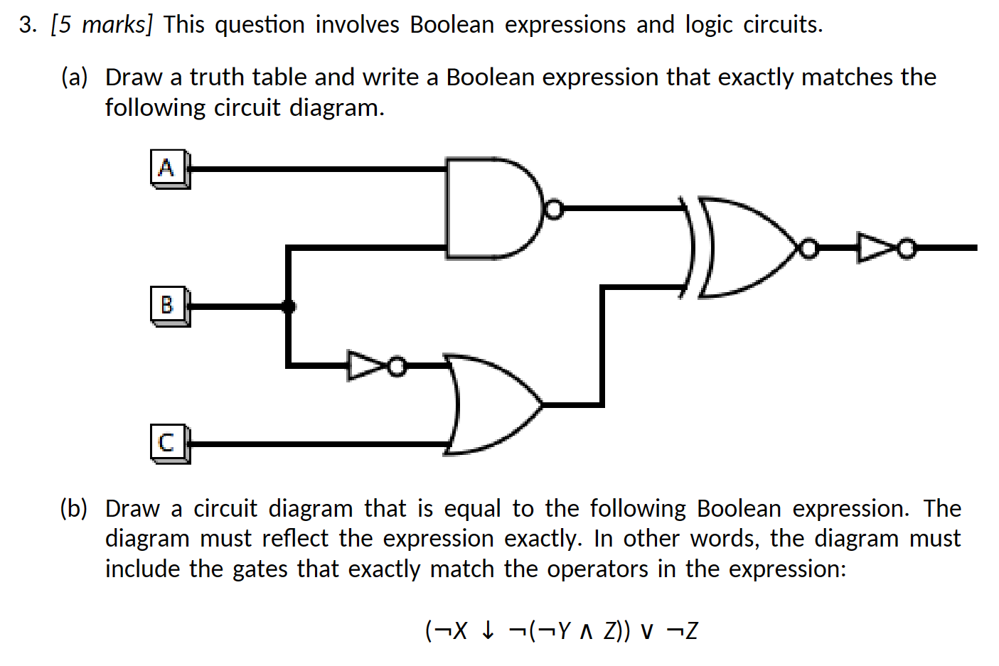 Solved [5 ﻿marks] ﻿This question involves Boolean | Chegg.com