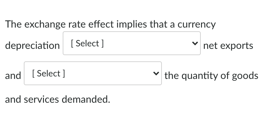 Solved The exchange rate effect implies that a currency | Chegg.com