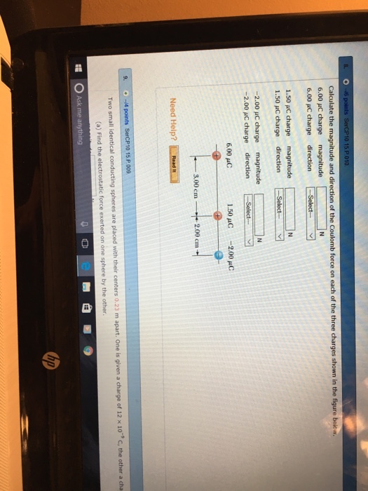Solved Calculate The Magnitude And Direction Of The Coulomb