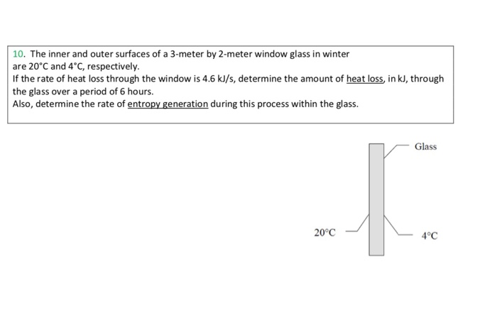 Solved 10. The inner and outer surfaces of a 3-meter by | Chegg.com