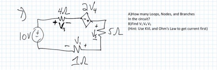 Solved A)How many Loops, Nodes, and Branches In the circuit? | Chegg.com