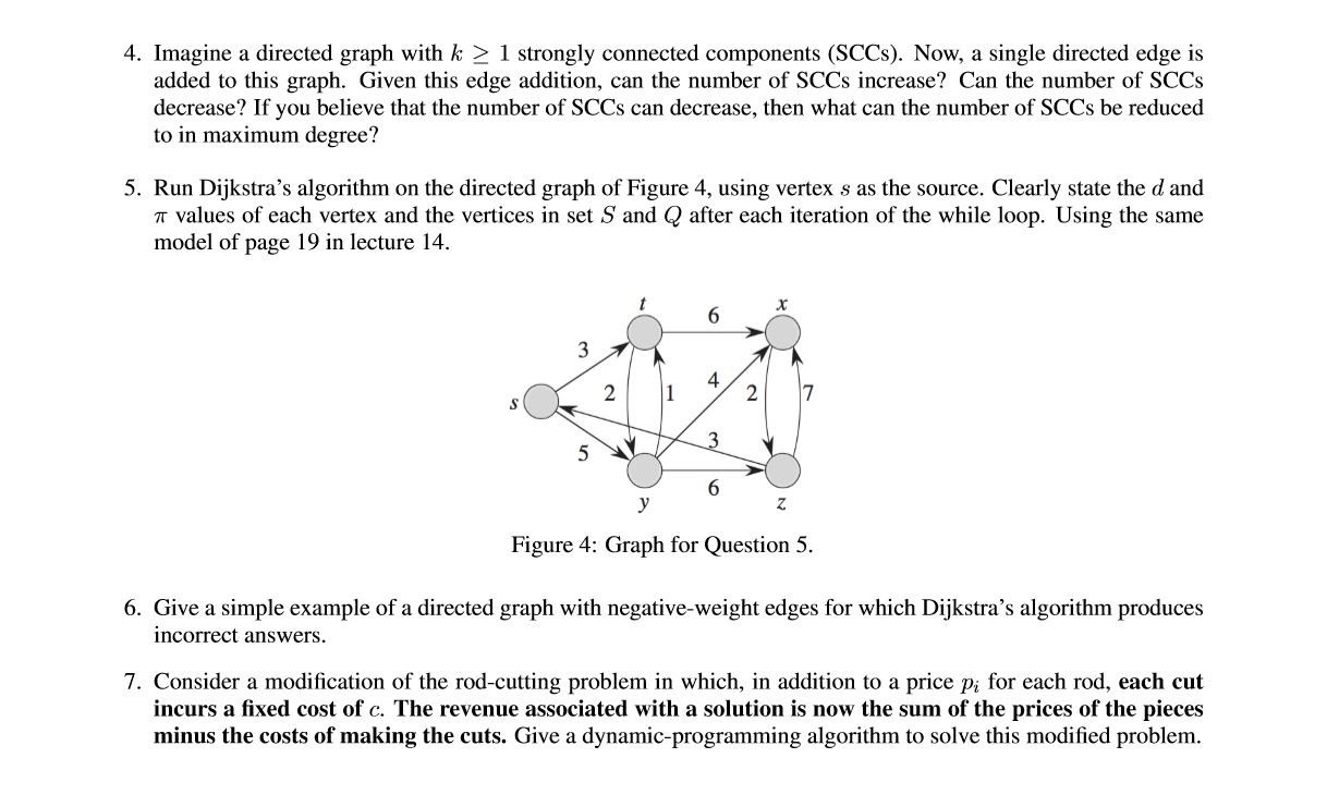 4. Imagine a directed graph with k >1 strongly | Chegg.com