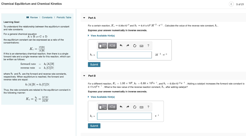 Solved + Adding Equilibrium Reactions Part A Given the two | Chegg.com