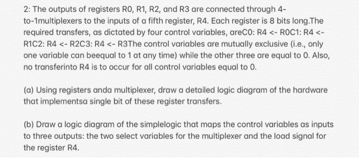 2: The outputs of registers RO, R1, R2, and R3 are | Chegg.com