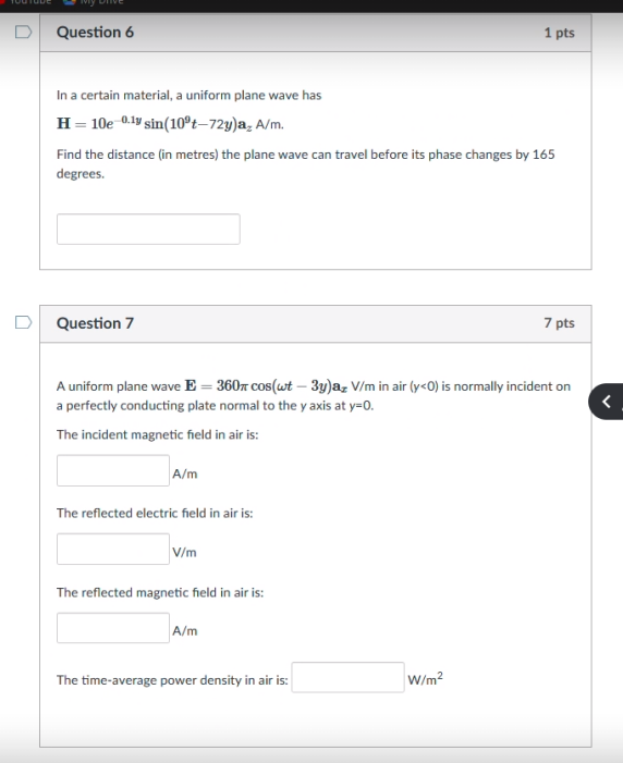Solved D Question 6 1 pts In a certain material, a uniform | Chegg.com
