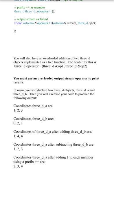 Solved For this program you will declare a class for 3 | Chegg.com