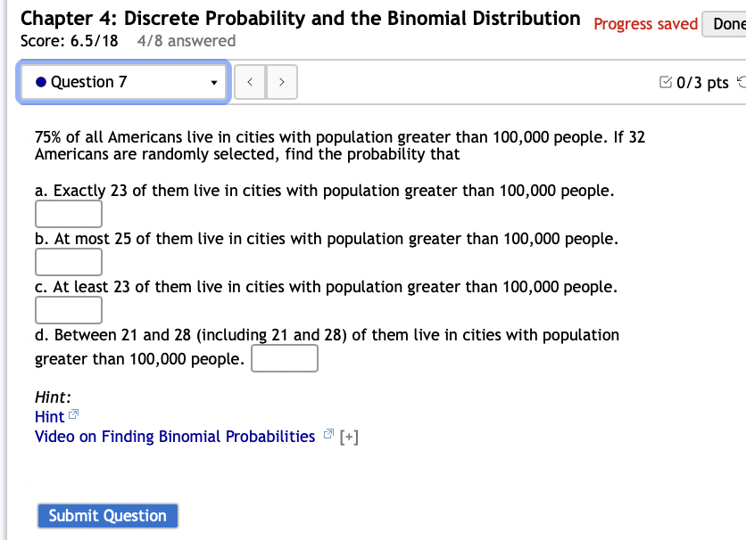 Solved Chapter 4: Discrete Probability and the Binomial | Chegg.com