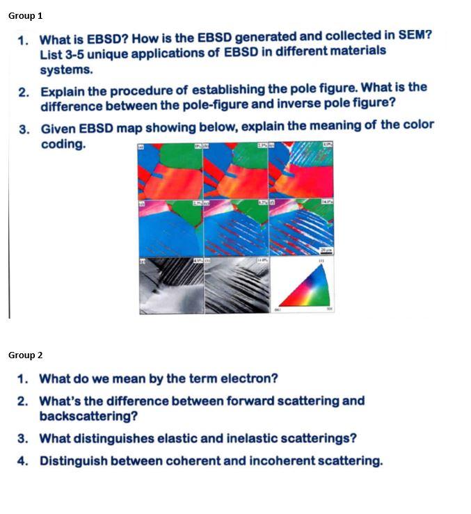 Solved Group 1 1. What is EBSD? How is the EBSD generated | Chegg.com