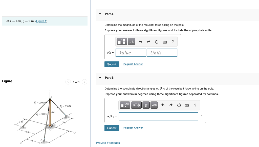 Solved Part A Set 1 4 M Y 2 M Figure 1 Determine The