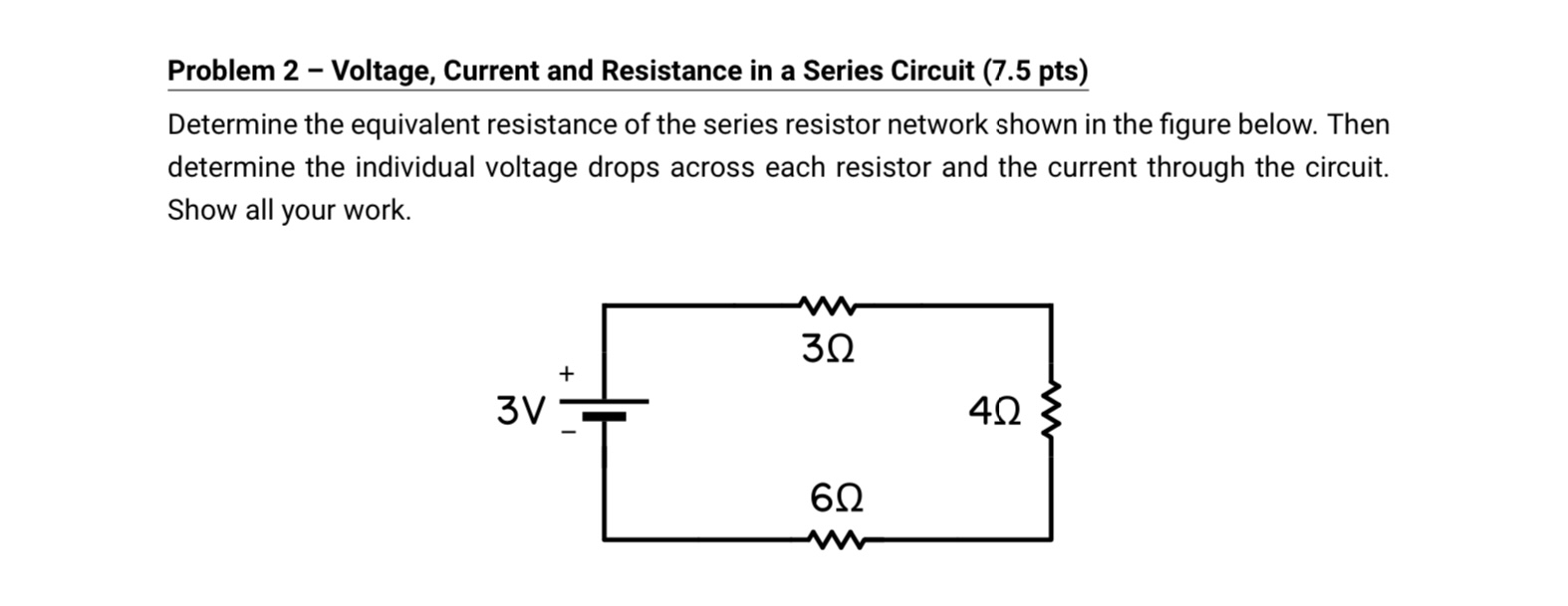 Solved Problem 2 - Voltage, Current and Resistance in a | Chegg.com