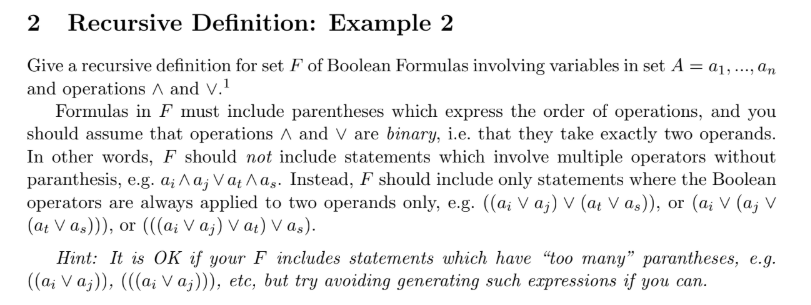 2 Recursive Definition: Example 2 Give a recursive | Chegg.com