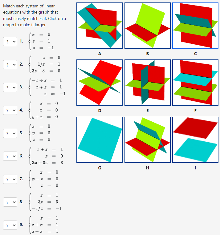 Solved Match each system of linearequations with the graph | Chegg.com