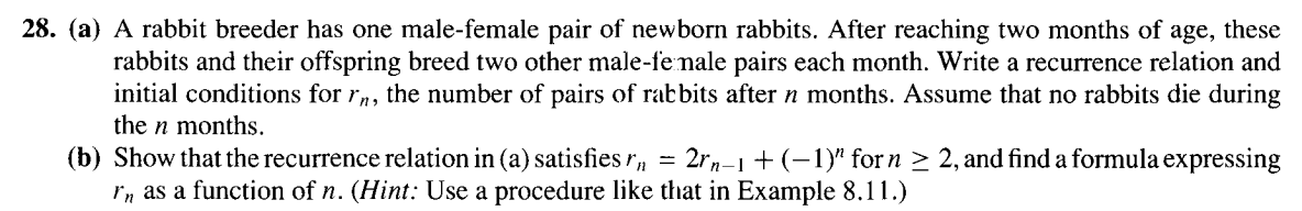 Solved 28. (a) A rabbit breeder has one male-female pair of | Chegg.com
