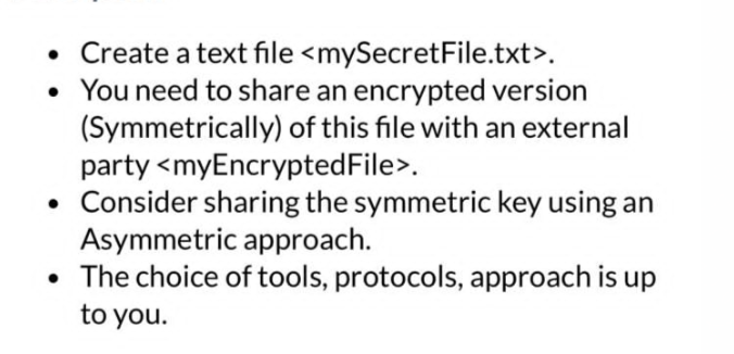 Solved Create a text file >.You need to ﻿share an ﻿encrypted | Chegg.com