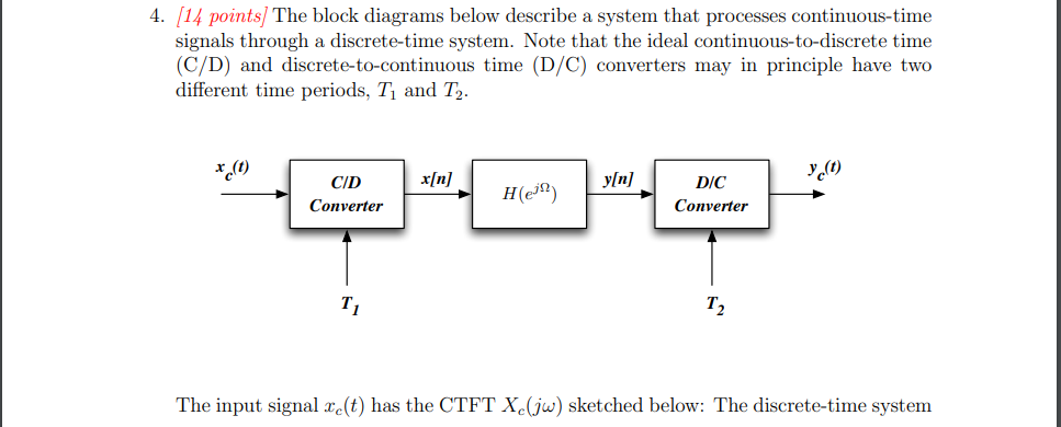 Solved 4. [14 points] The block diagrams below describe a | Chegg.com