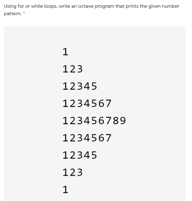 Solved Using For Or While Loops Write An Octave Program