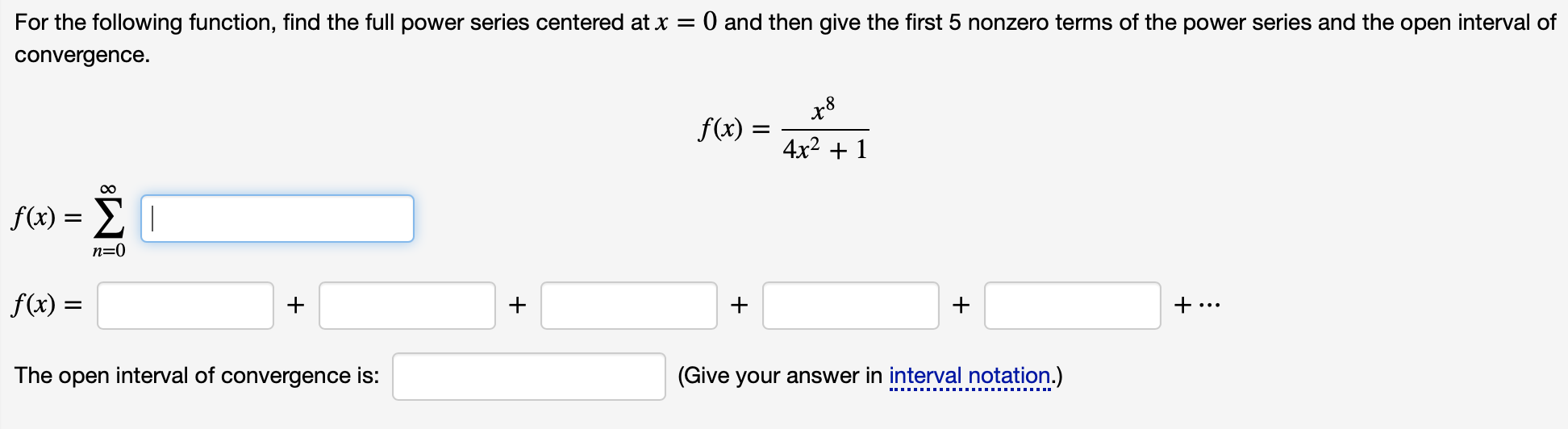 Solved For the following function, find the full power | Chegg.com