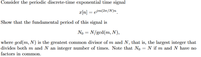 Solved Consider the periodic discrete-time exponential time | Chegg.com