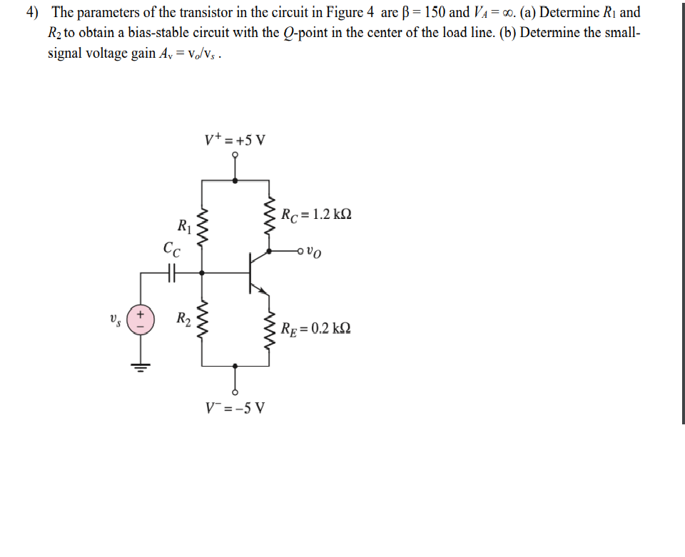 Solved The parameters of ﻿the transistor in ﻿the circuit in | Chegg.com