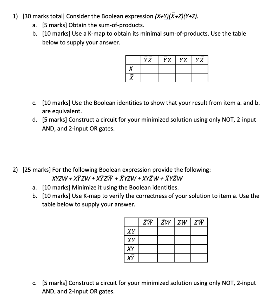 Solved a. [5 marks] Obtain the sum-of-products. b. [10 | Chegg.com