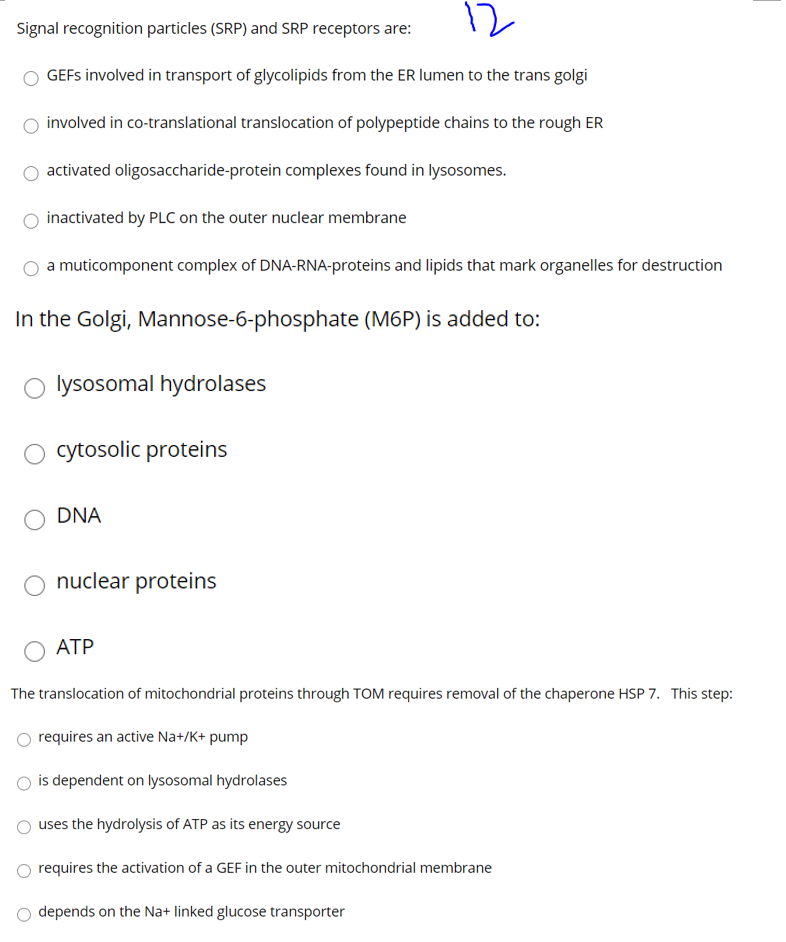 Solved Signal recognition particles (SRP) and SRP receptors | Chegg.com