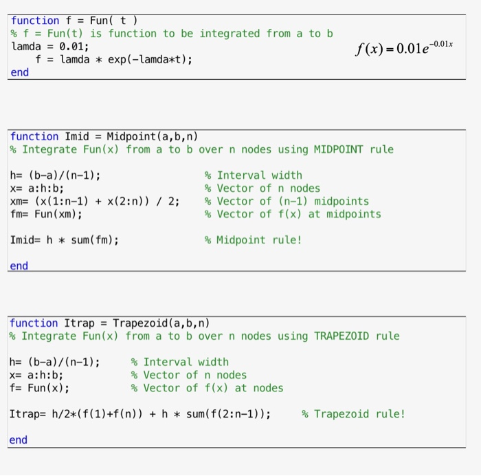 Computational Integration: MATLAB (Simpson's method, | Chegg.com
