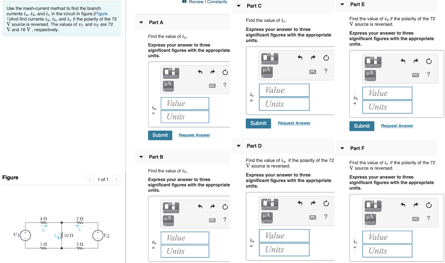 Solved 1 Review | Constants Part Part E Use the mesh-current | Chegg.com Solved 1 Review | Constants Part Part E Use the mesh-current | Chegg.com