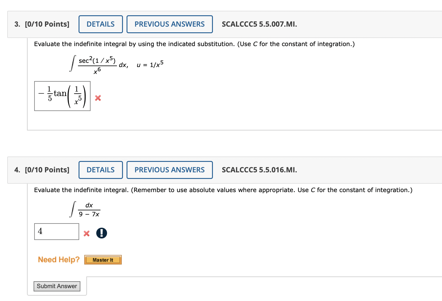 Solved Evaluate the indefinite integral by using the | Chegg.com